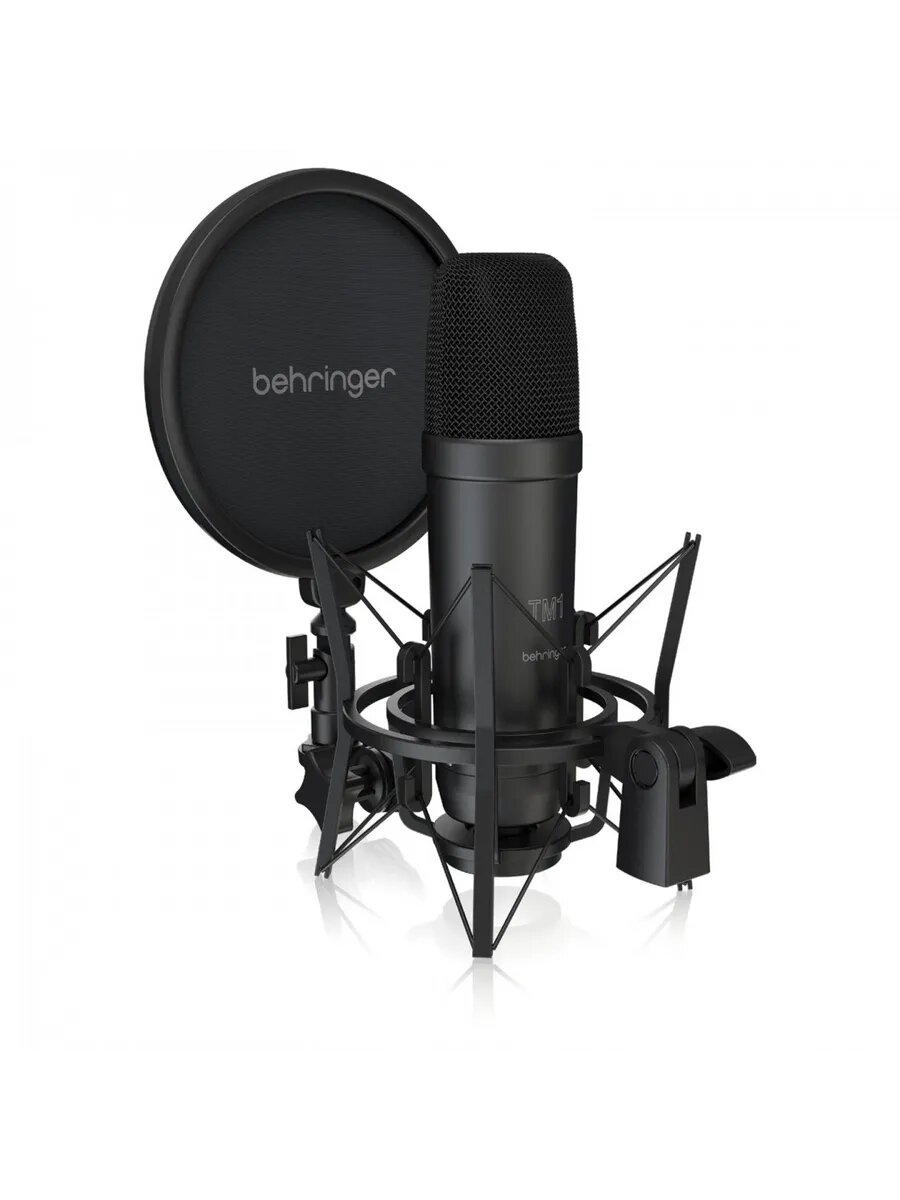 Студийный микрофон Behringer TM1, черный, с XLR кабелем, конденсаторный, с большой мембраной
