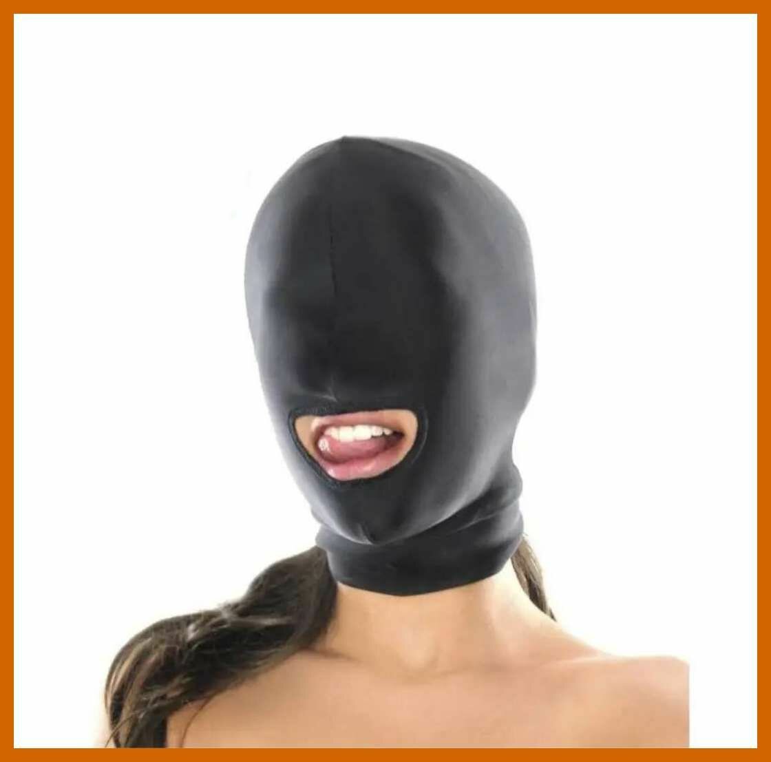 Маска эротическая БДСМ для ролевых игр, с вырезом для рта, балаклава секс игрушка