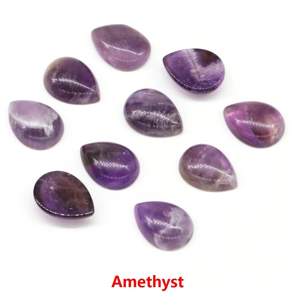 15x20 мм каплевидный драгоценный камень с плоской задней частью, натуральный камень, аметист, розовый кварц, кабошон, кристалл для изготовления своими руками, аксессуары для рукоделия