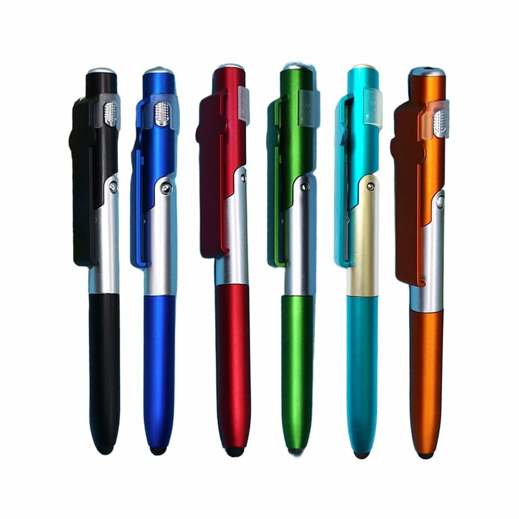 6 многофункциональных складных светодиодных ручек "четыре в одном" с подсветкой -серия цветов