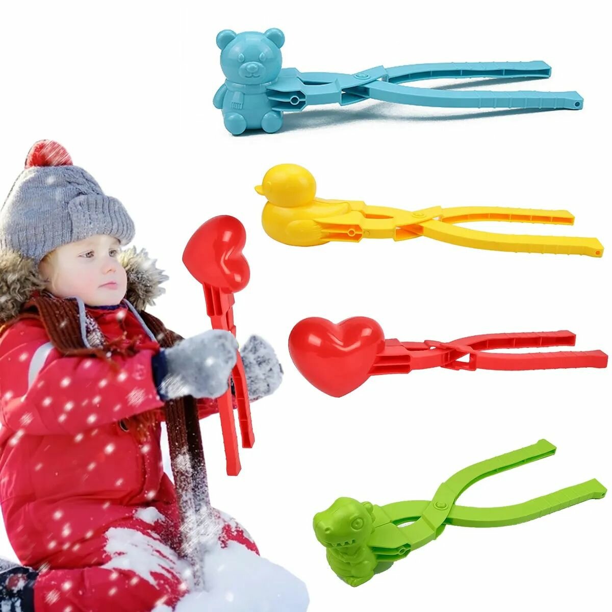 Детские зимние игрушки для снега на открытом воздухе, 4 штуки для борьбы со снежками