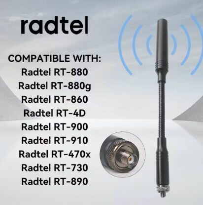 Универсальная тактическая антенна 144/430 МГц (3.0 дБ) повышенной гибкости, 23см
