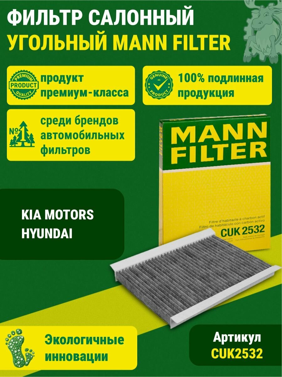 Фильтр воздушный салона угольный MANN (CUK2532)