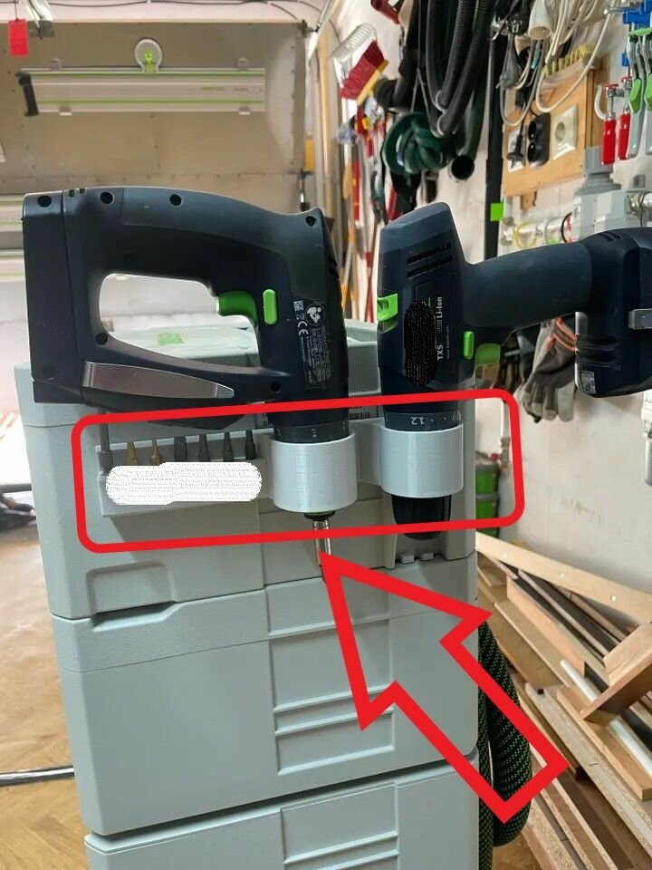 Держатель дрелей шуруповертов Festool CXS TXS и бит к систейнеру