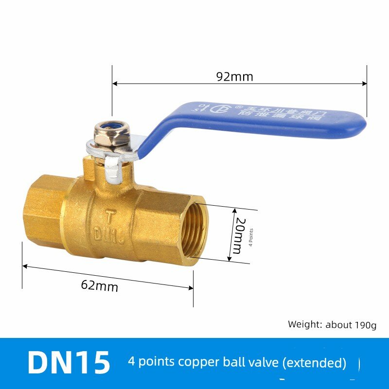 Медный шаровой кран 4/6 дюйма 1/2 2inch DN15 с внутренней резьбой 20, для бытовых водопроводных труб, утолщенный,