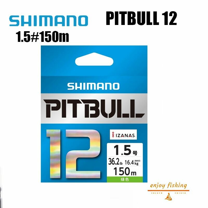 SHIMANO PL-76FV PITBULL 12 BRAID-1.5#-150M Green Шнур плетёный для рыбалки