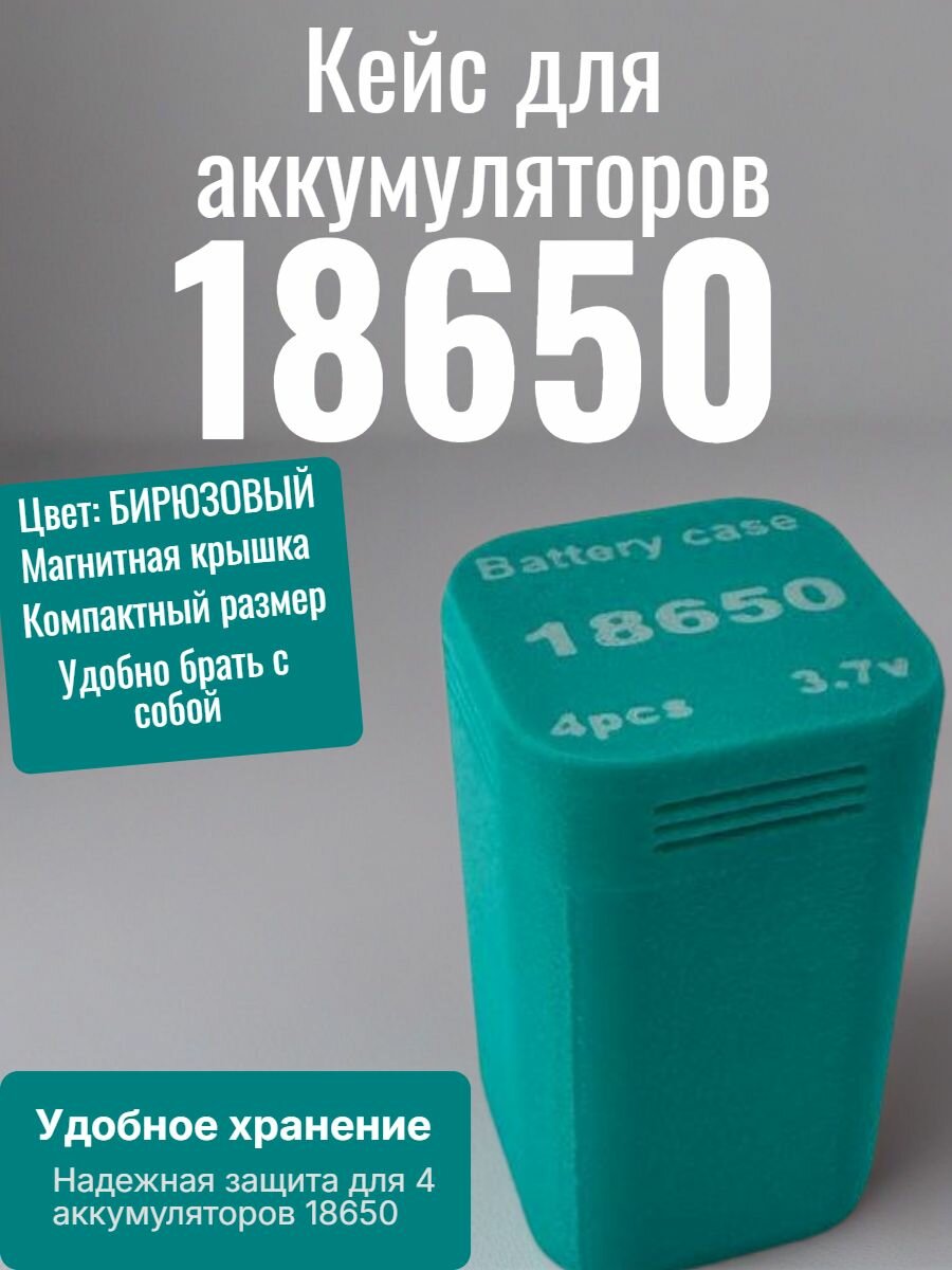 Кейс-бокс для акб 18650-2x2, Тиффани