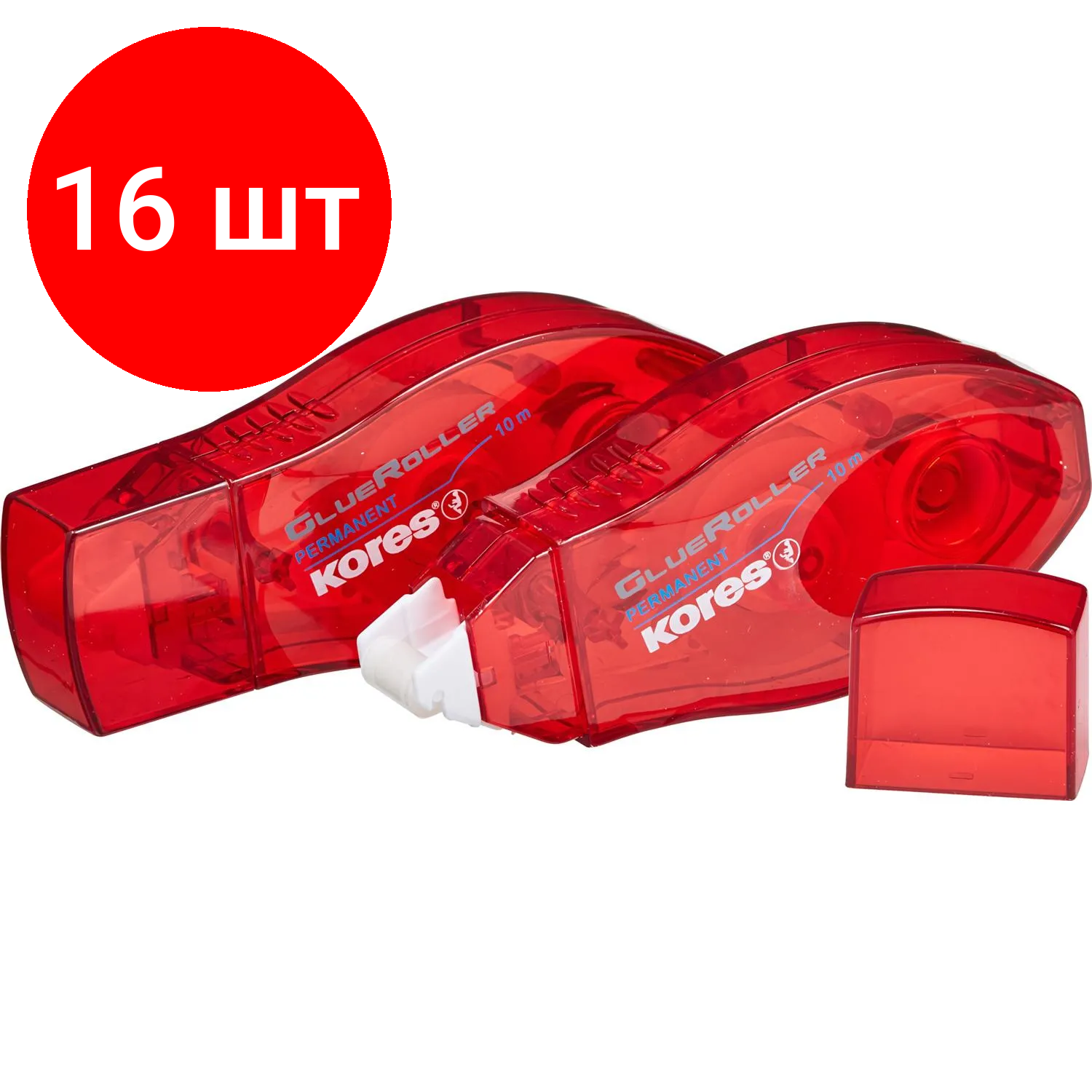 Комплект 16 штук, Клей ленточный 8мм х 10м KORES перманент '38112