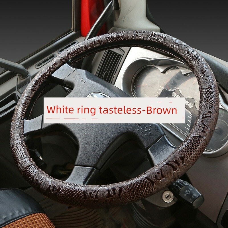 Кожаный чехол на руль для крупногабаритных транспортных средств 40, 42, 45, 47, 50 см, чехол на руль для грузовиков,