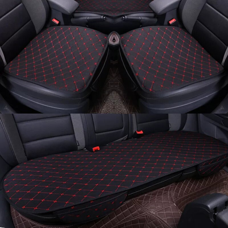 Комплект из трех накладок на автомобильные сиденья без спинки, простой и легкий в установке, подходит для всех сезонов,