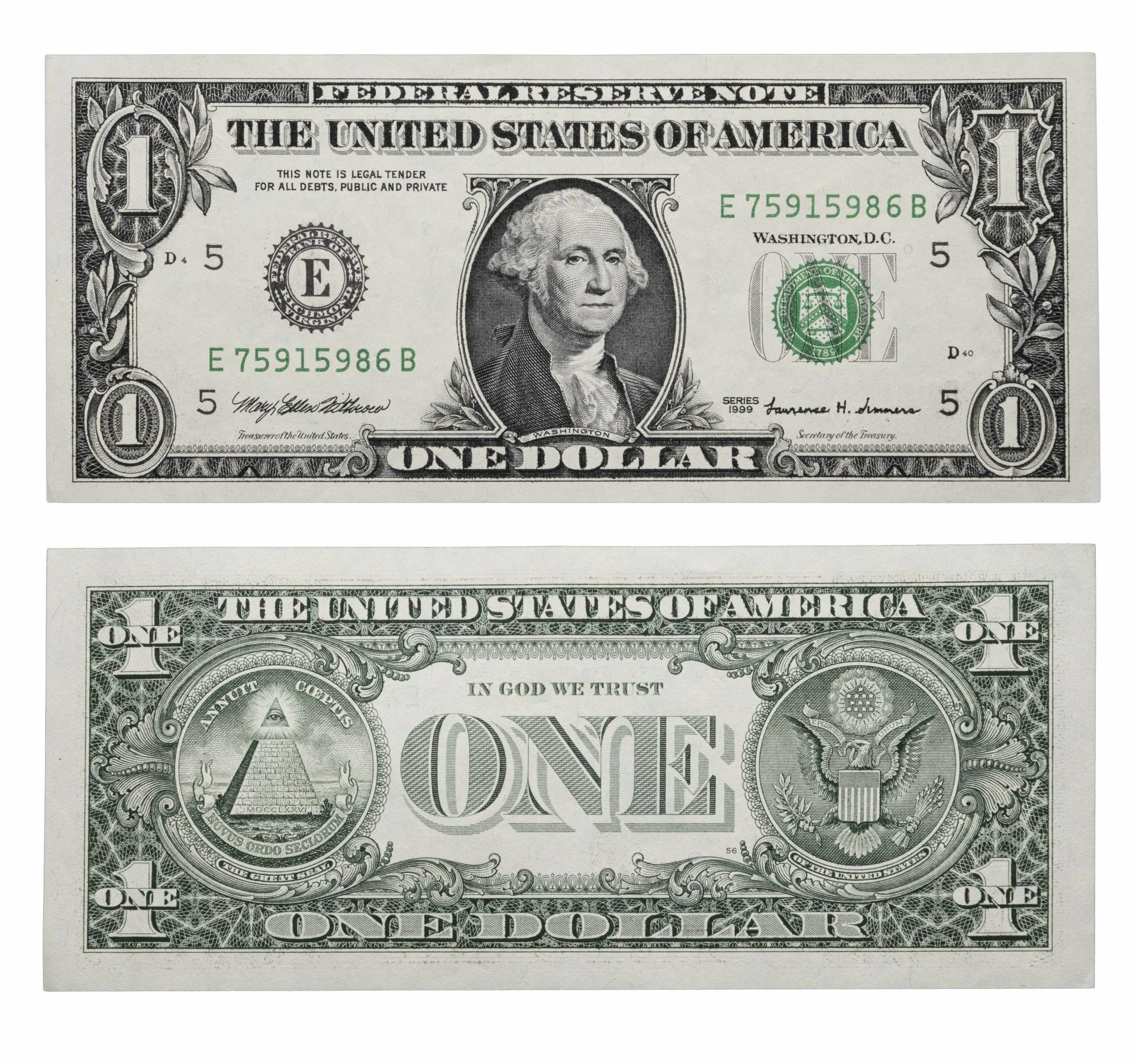 США 1 доллар 1999 Pick 504 E-Ричмонд