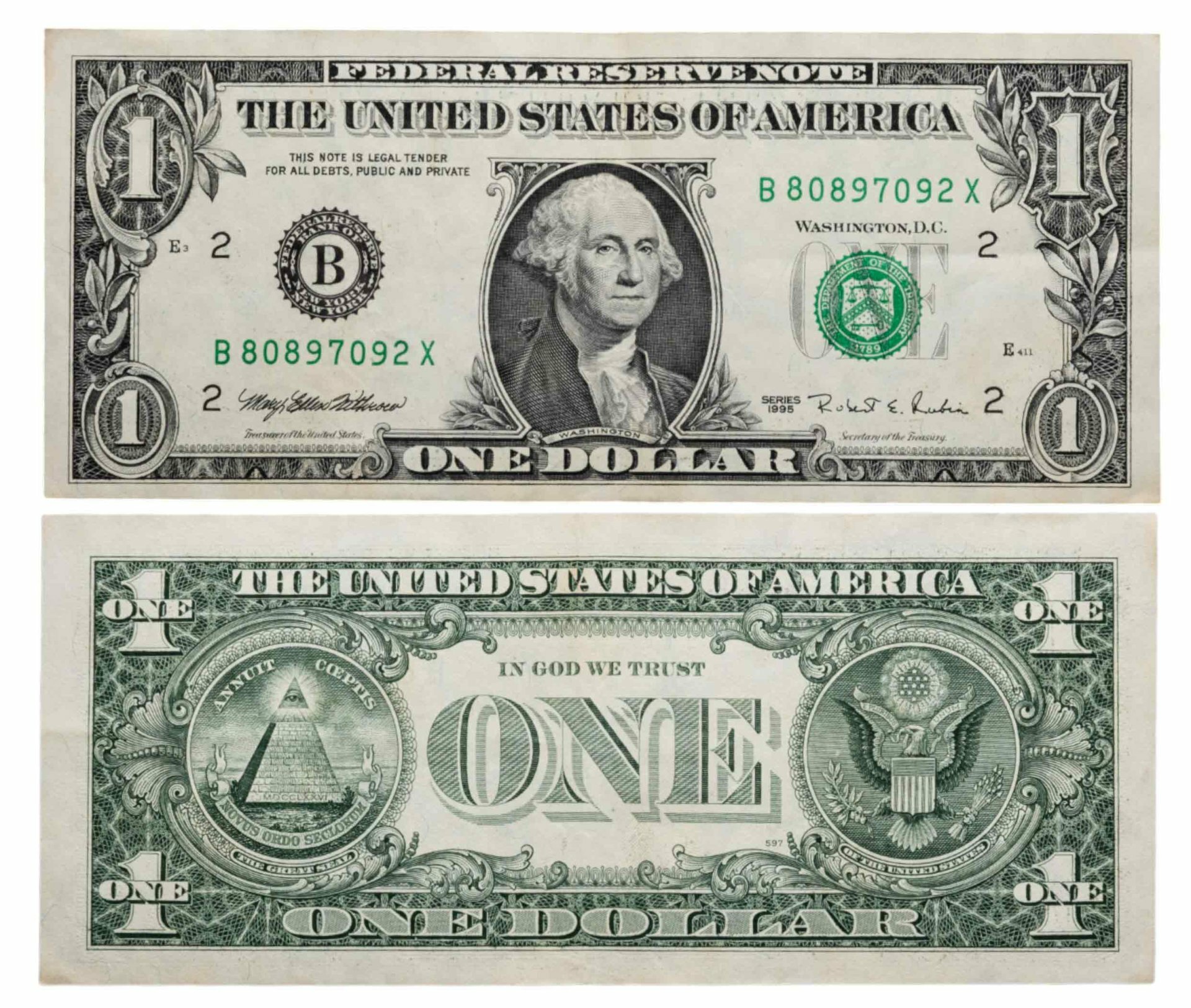 США 1 доллар 1995 Pick 496a B-Нью Йорк