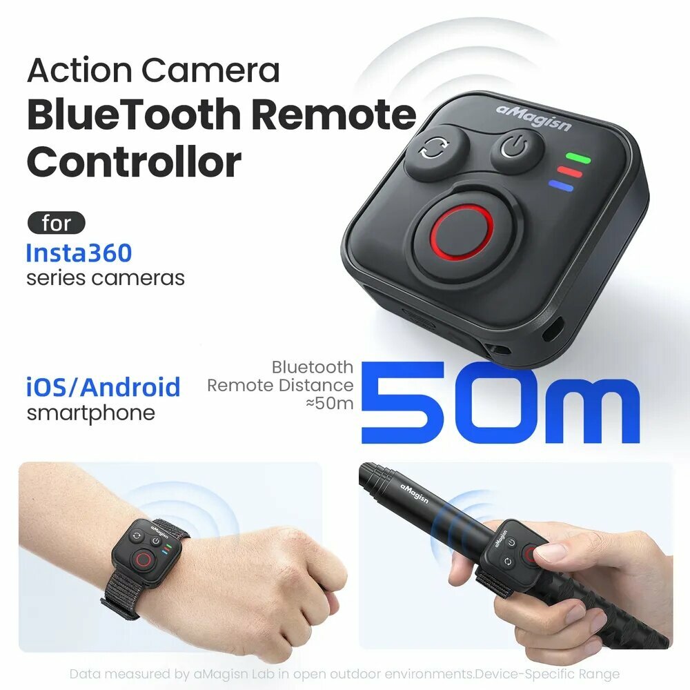 50-метровый Пульт дистанционного управления Bluetooth для Insta360 X5 Ace Pro GO 3
