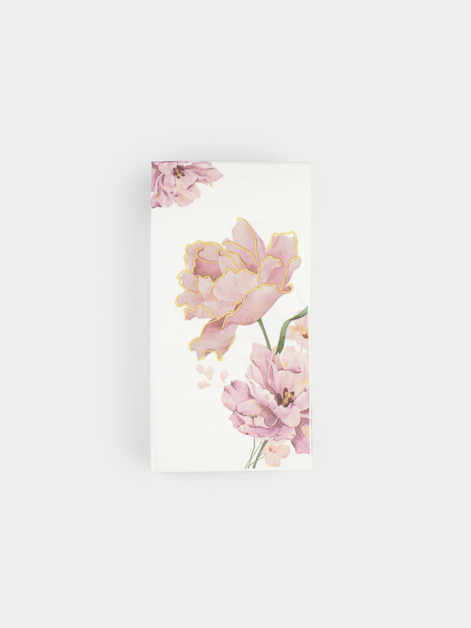 Салфетки бумажные, 33х33 см, 20 шт, прямоугольные, белые, Крупный цветок, Bloome, Kuchenland