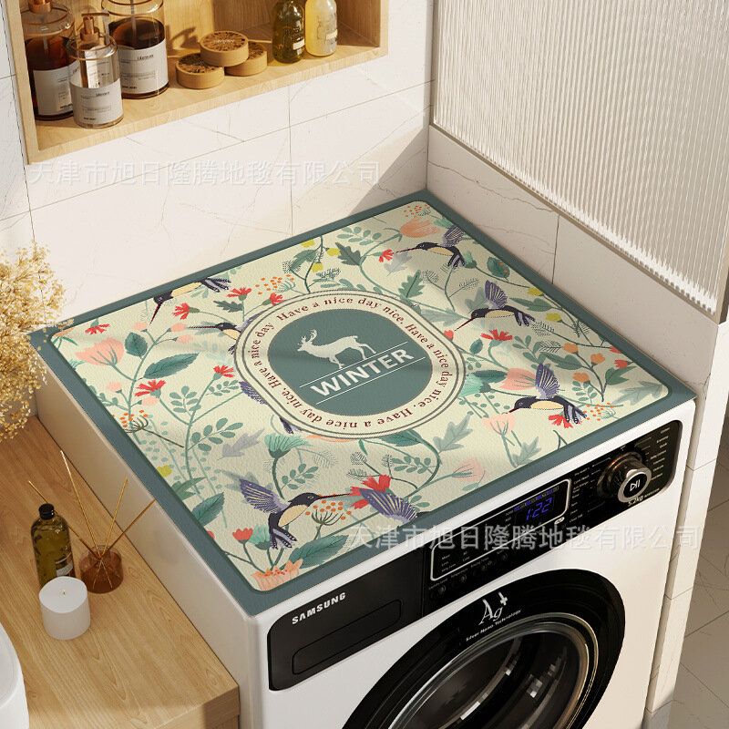 Легкий роскошный чехол для стиральной машины, чехол для холодильника, водонепроницаемый, солнцезащитный, кожаный коврик без стирки, коврик для прикроватной тумбочки