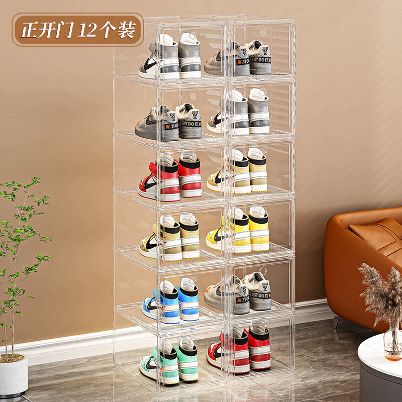 ⭐Прозрачная коробка для обуви, коробка для хранения обуви, экономия пространства, антиокислительная коллекция, обувной шкаф с магнитным боковым открыванием, демонстрация обуви для интернет-знаменитостей⭐