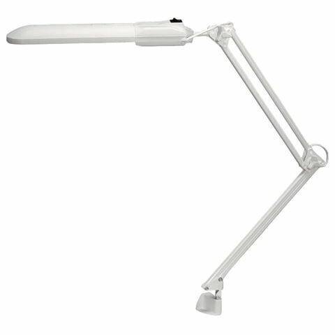 Настольная лампа светильник Дельта на струбцине, люминесцентная, цоколь 2G7, 11 Вт, белый