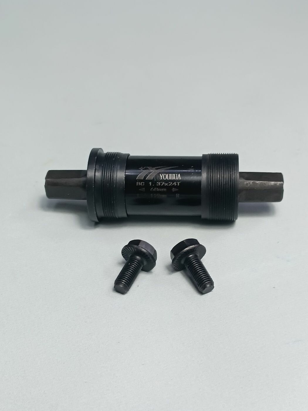 Каретка-картридж TRIX стальная, под стакан 68мм, квадратный вал, 121.5мм х1,37"х24, черная , индивидуальная упаковка