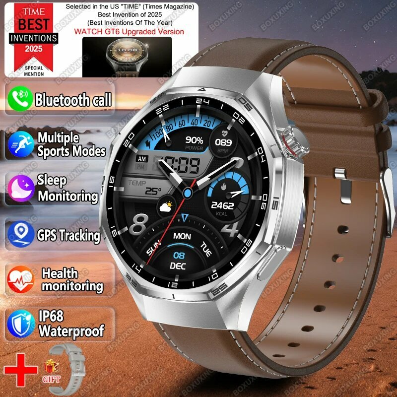 GTS 6 Pro умные часы для мужчин Brown Leather