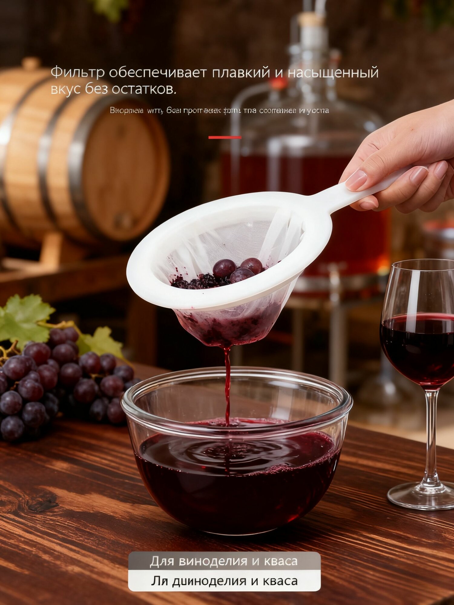 Фильтр нейлоновый термостойкий 15 см для вина браги настоек и дистиллята многоразовый прочный для воронки