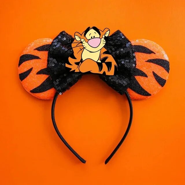 Повязка на голову Disney с белыми жемчужинами и ушками Микки Мауса, женское красочное украшение для волос из мягкого хлопка с бантиком, повязка на голову для девочки с Минни Маус, детский подарок.