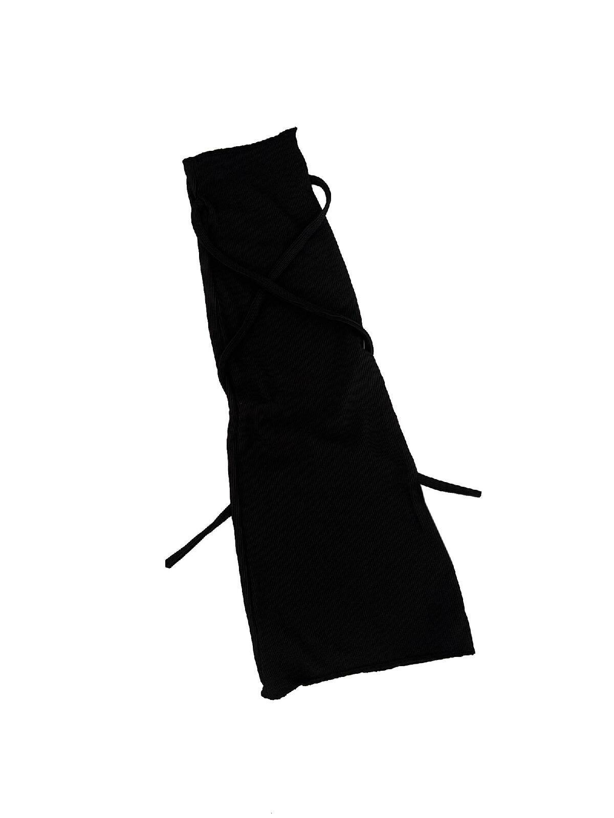 Женские удлинённые вязаные гетры с бантами, Черный