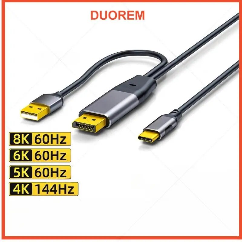 Duorem Кабель DP-USB C 1.8 м 2K 4K