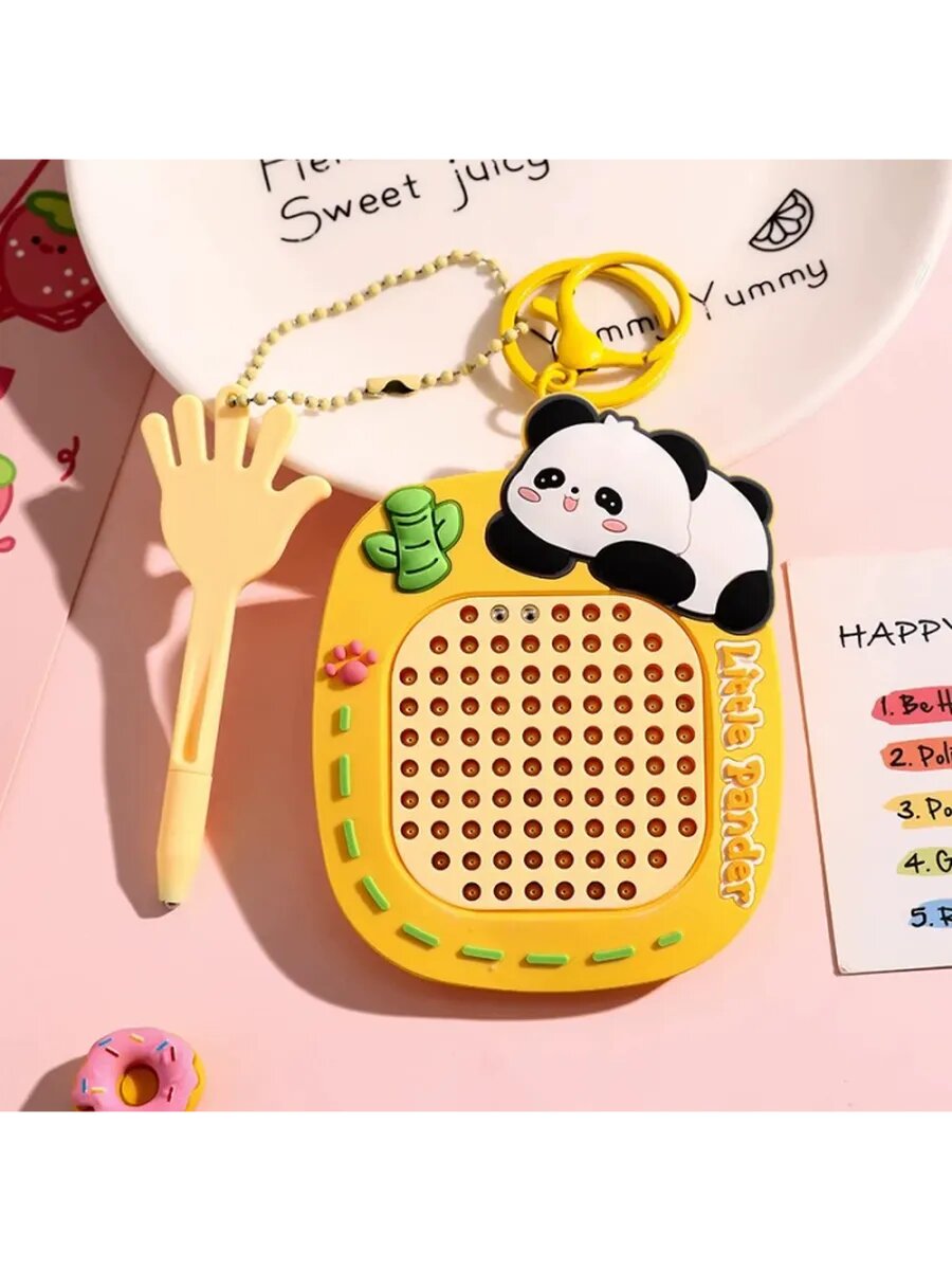 Мини-доска для рисования с магнитами-Панда, желтая