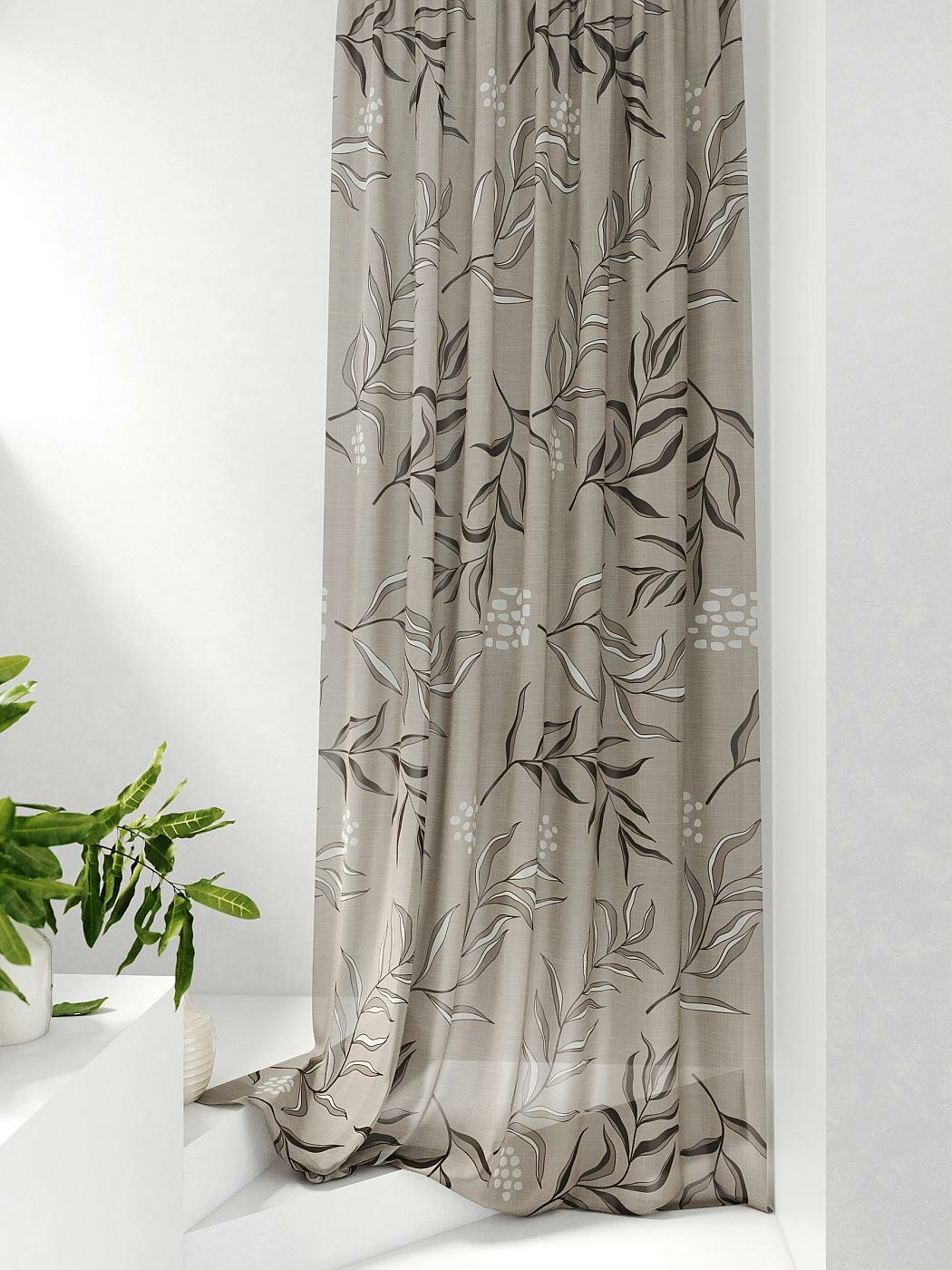 Штора для спальни и гостиной готовая 150x260 см с рисунком (589103-260)
