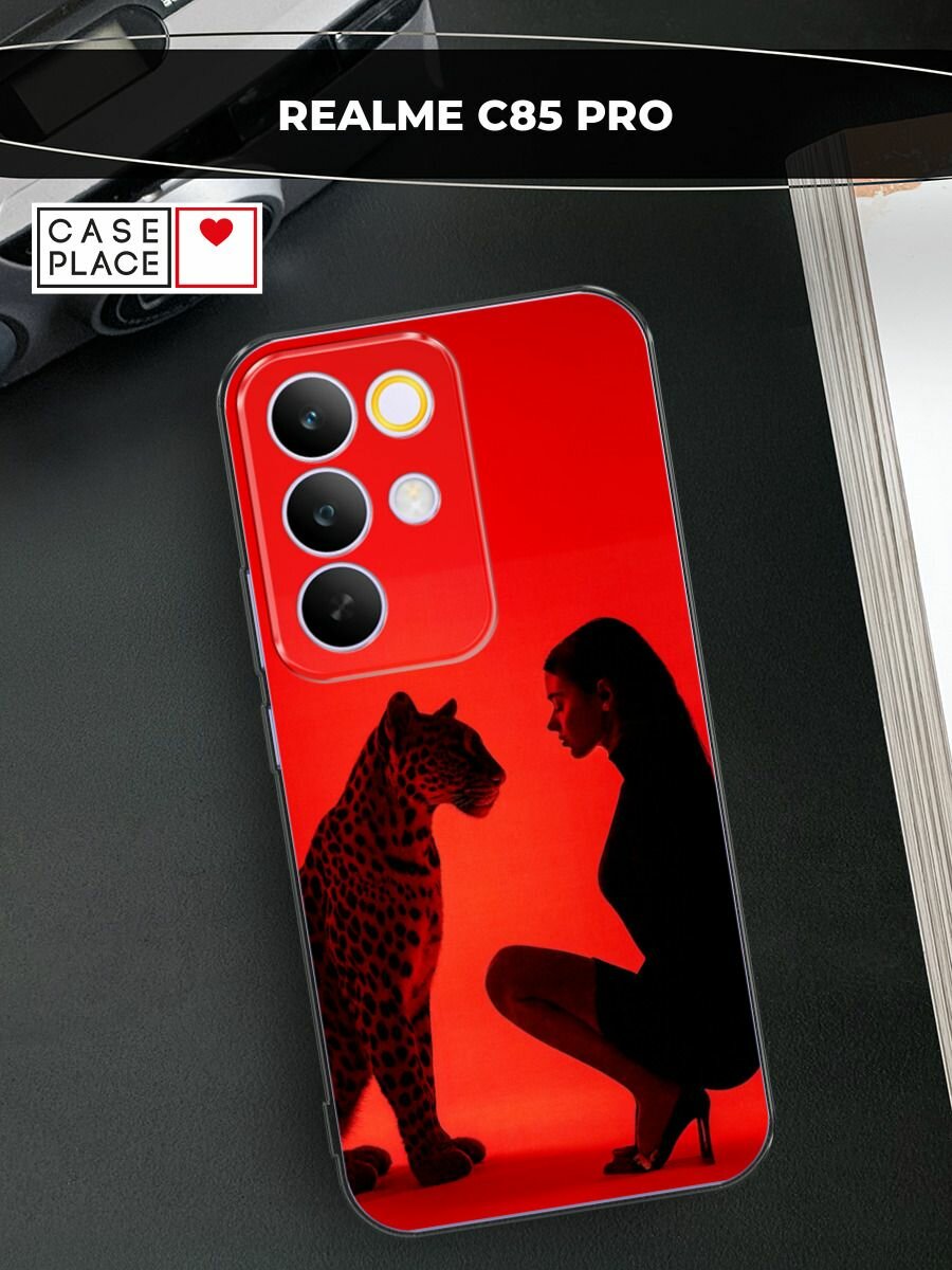 Чехол на Realme C85 Pro / Реалми C85 Про с принтом Девушка с леопардом