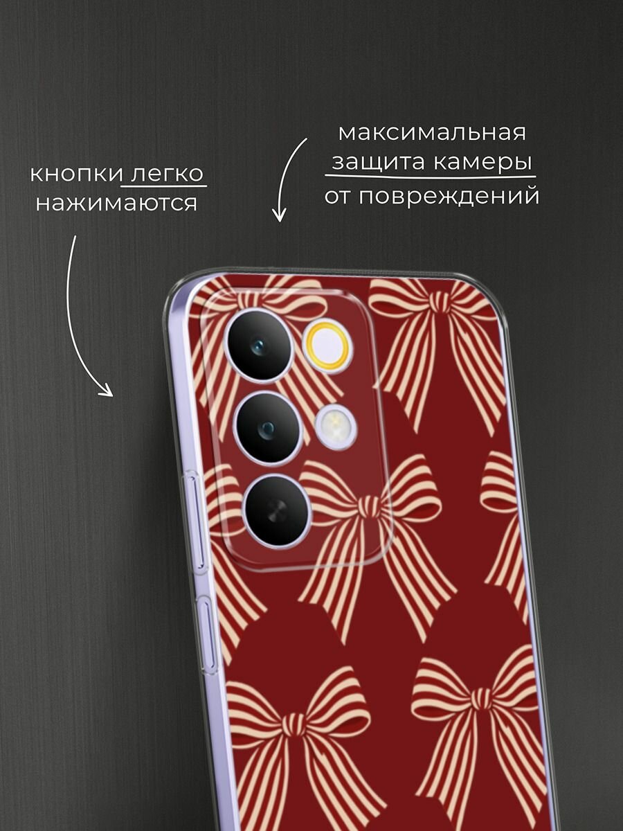 Чехол на Realme C85 / Реалми C85 с принтом Полосатые бантики — фото 1