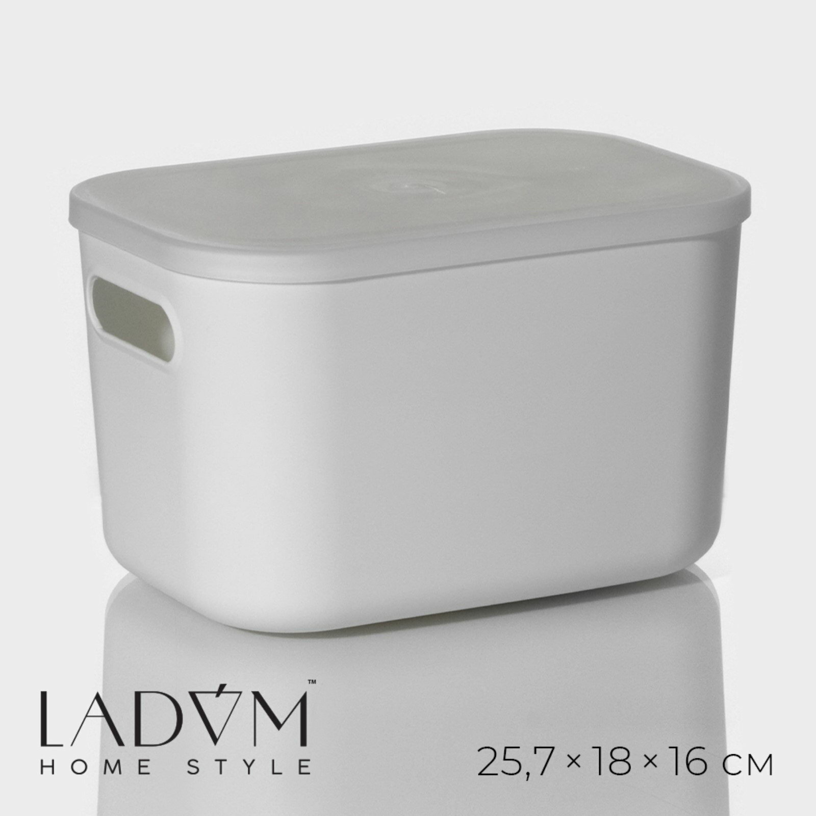 Контейнер для хранения с крышкой LaDom "Лёгкость", 25.7x18x16 см, белый