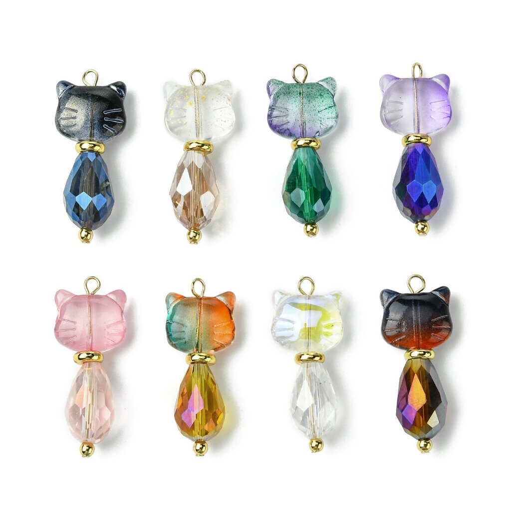 Разноцветные подвески в виде кошек для браслетов, ожерелий, серег, аксессуаров для животных