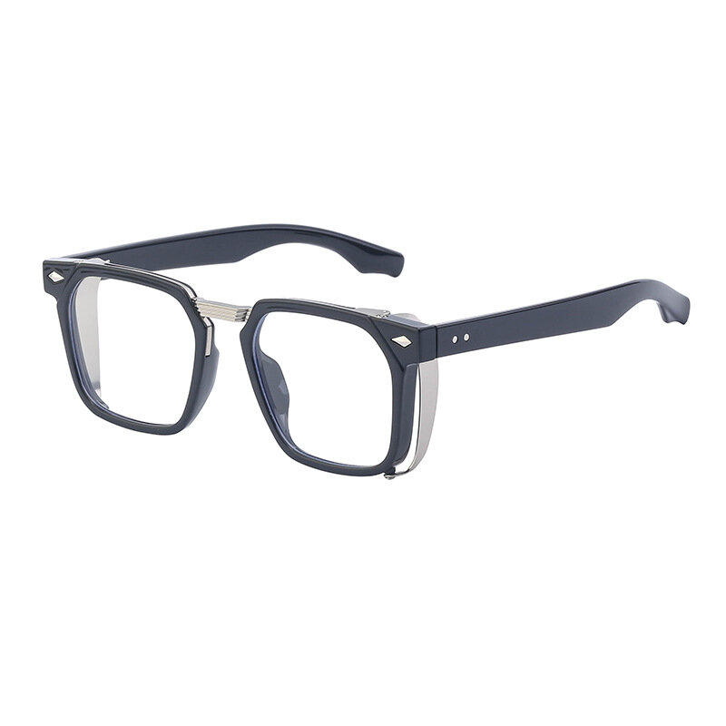 2026 Ретро стимпанк квадратные солнцезащитные очки для мужчин и женщин, стиль интернет-знаменитостей, модные очки с рисовыми гвоздиками для оптовой торговли