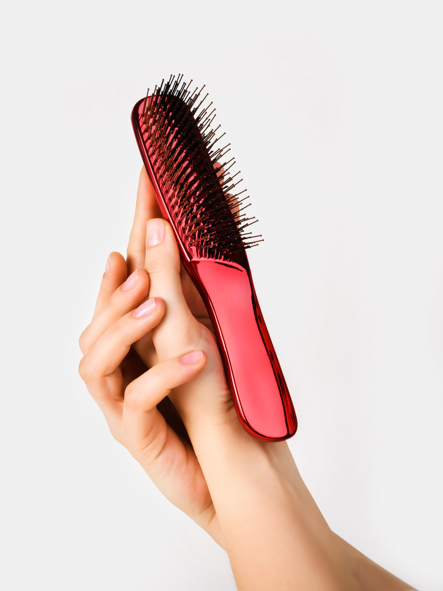 Расческа для волос, массажная, Японская, для всех типов волос, распутывающая, рубин, красная