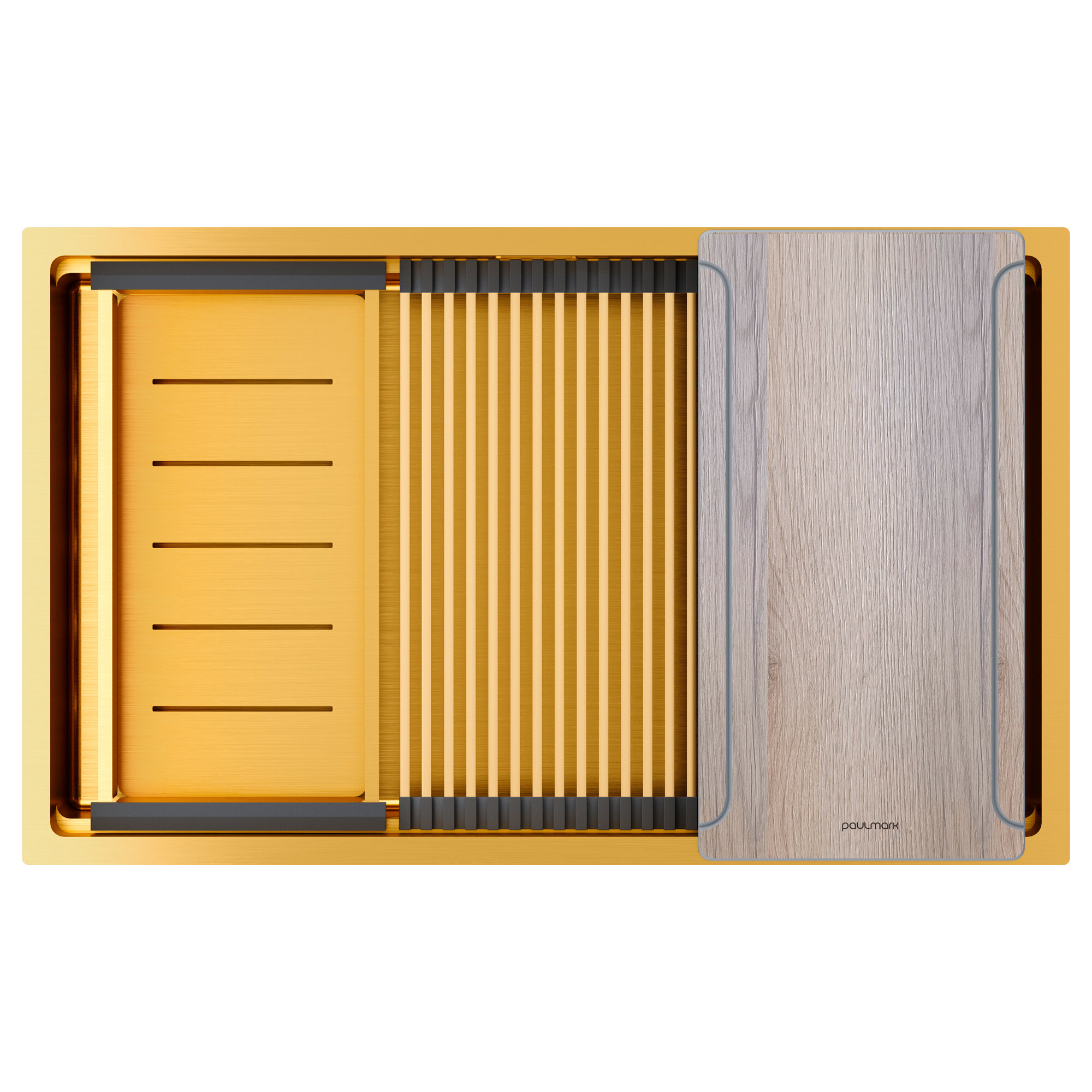 Кухонная мойка Paulmark NEXT-MULTI SINK 74 UNI PM787445-BG брашированное золото Нержавеющая сталь