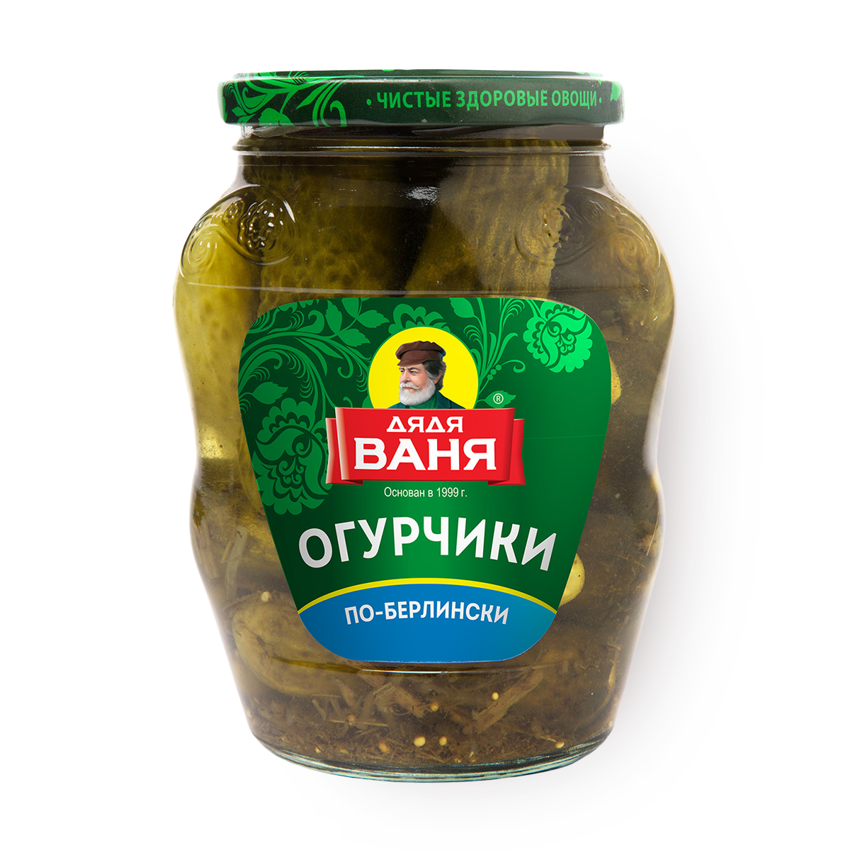Огурцы маринованные «Дядя Ваня», в маринаде, в стеклянной банке, 680 г