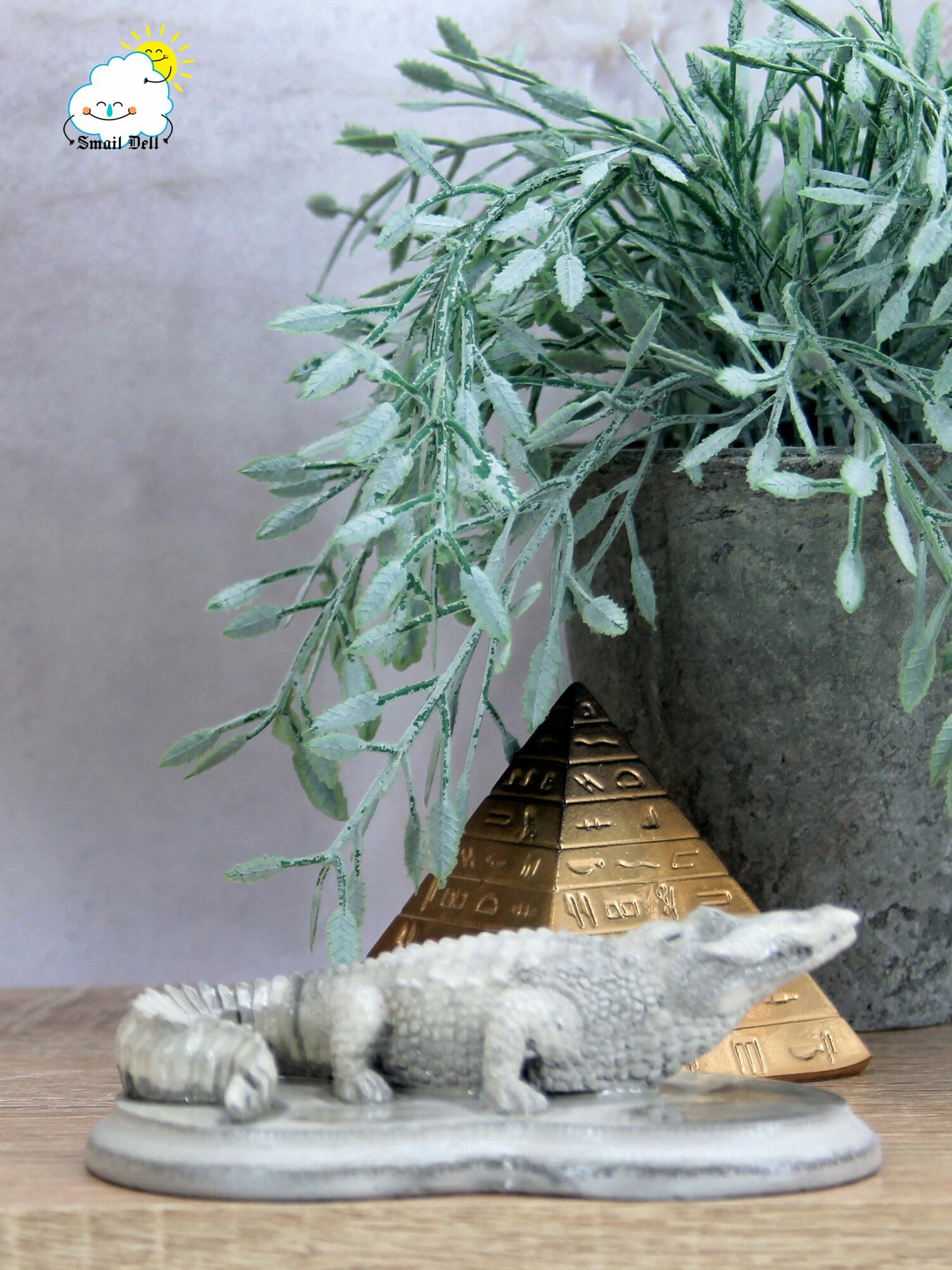 Интерьерная статуэтка Крокодил , 3,5 см , гипс, цвет слоновая кость