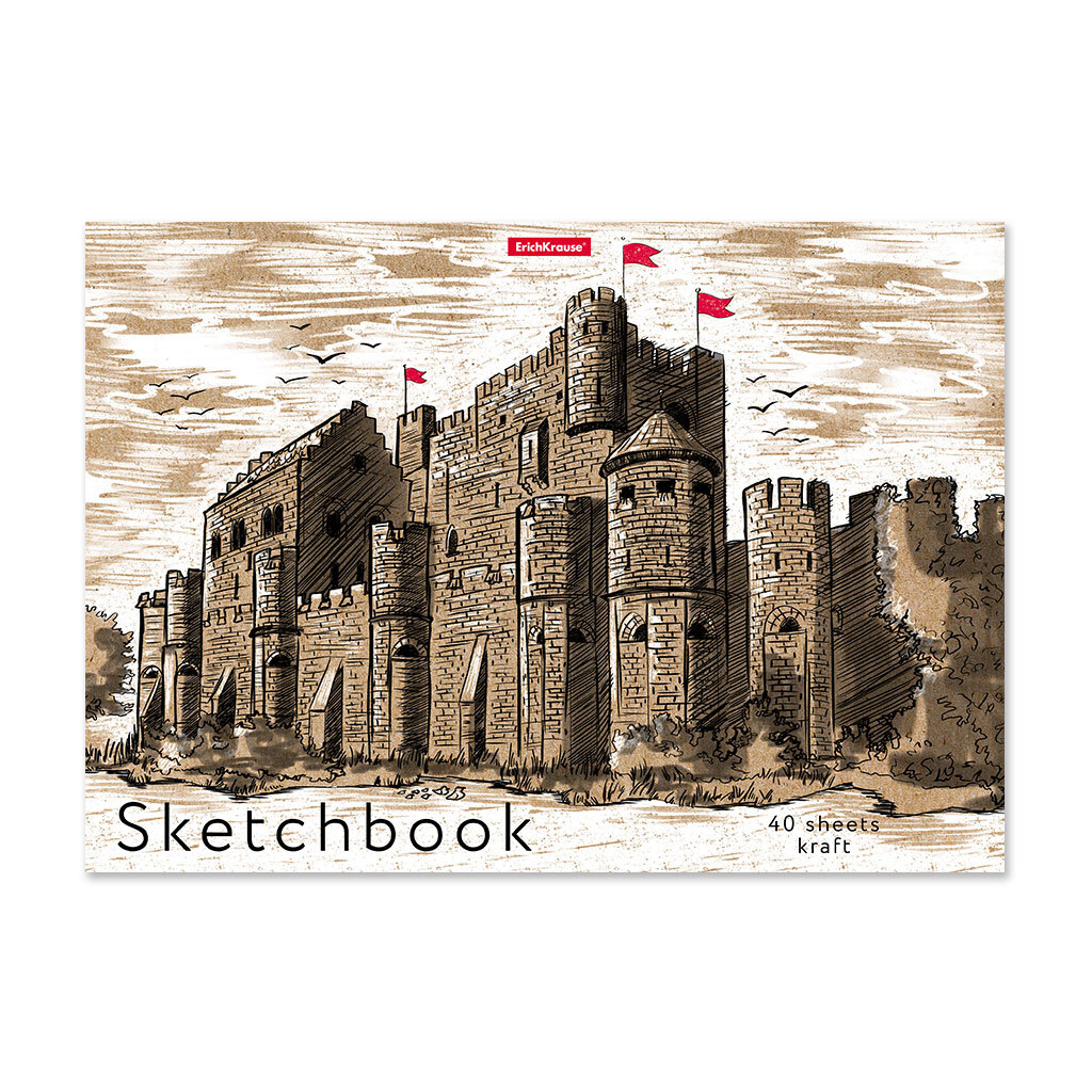 Альбом для эскизов на клею Etude, А4, 40 листов, крафт-бумага, арт. 53128