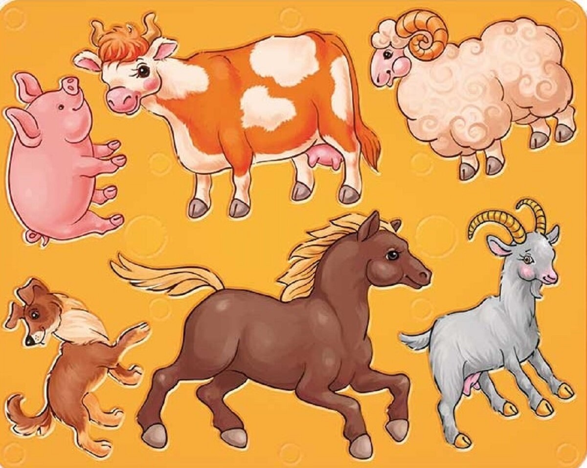 Трафарет Луч "Домашние животные", 165x205мм, для детского творчества, 1 шт.