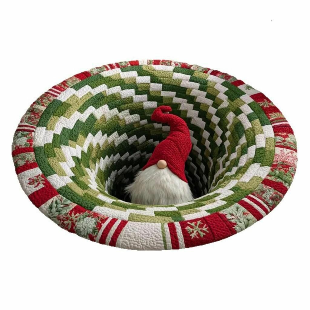 Круглый рождественский 3D-ковер из хрусталя visual crystal velvet carpet-B-60x60 см