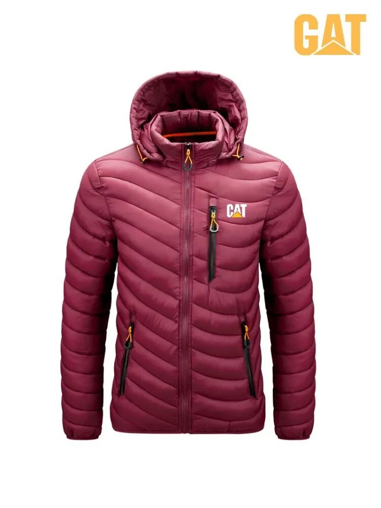 Пуховик Caterpillar Мужская облегченная куртка-пуховик со съемным капюшоном-большой размер, для активного отдыха