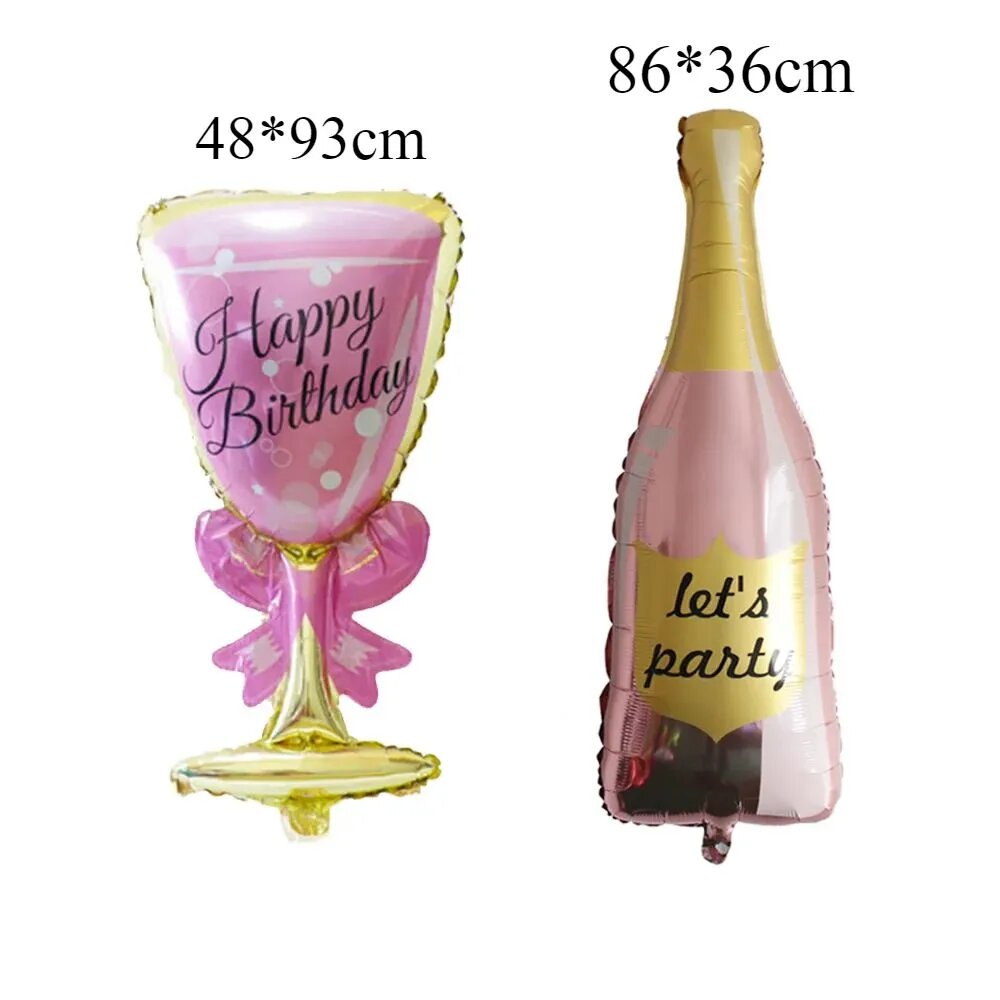 Кольцо с бриллиантом/бутылка шампанского, воздушные шары, Декор для свадьбы/дня рождения,2шт