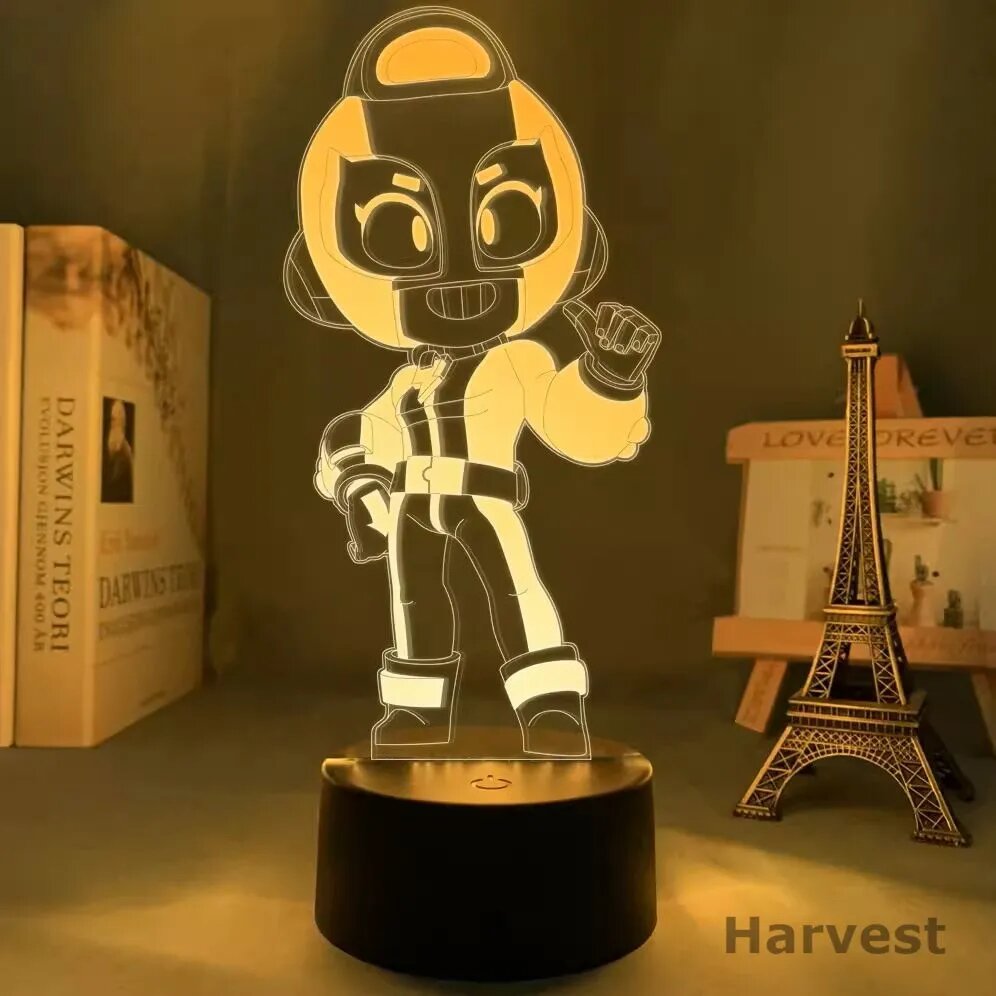 Brawl Stars 16-цветной ночник с дистанционным управлением,1,1,3, коралловый