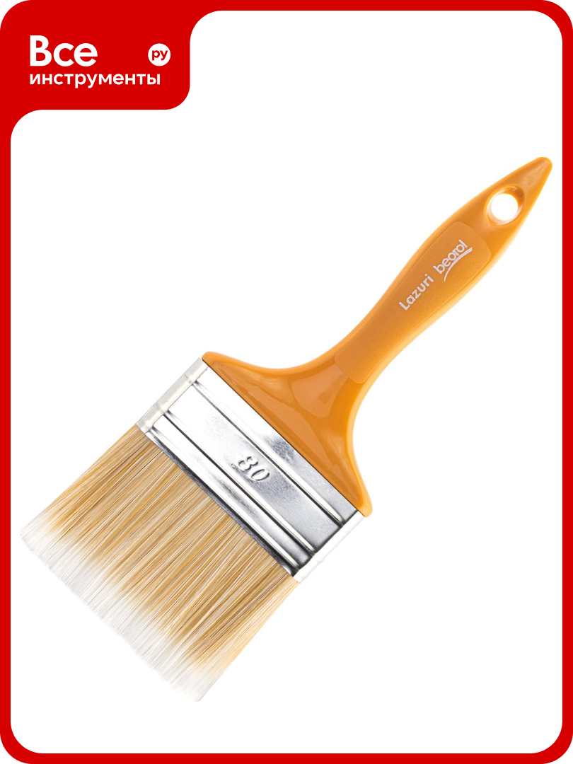 Кисть плоская BEOROL для лазурных покрытий 80x15 мм 271734