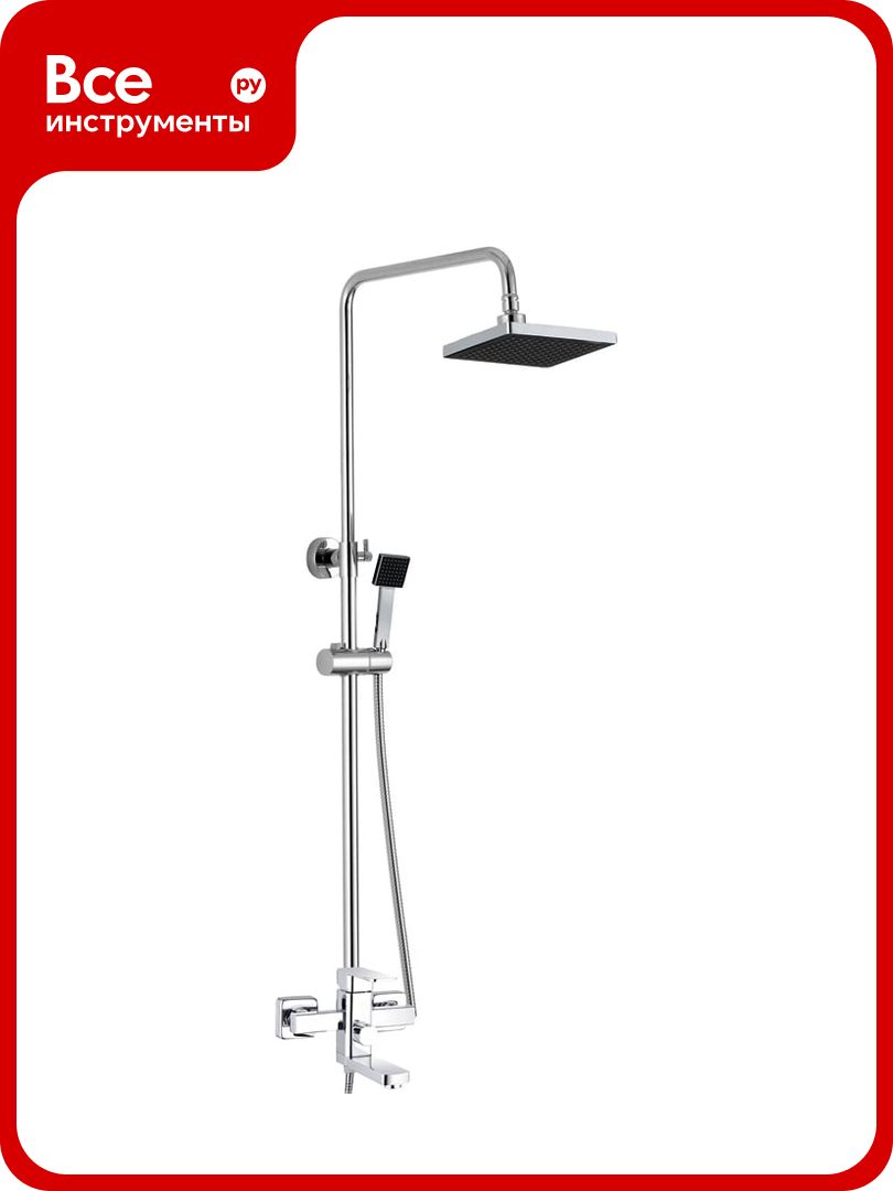 Душевая стойка со смесителем G-lauf поворотный излив, хром NEB16-A123