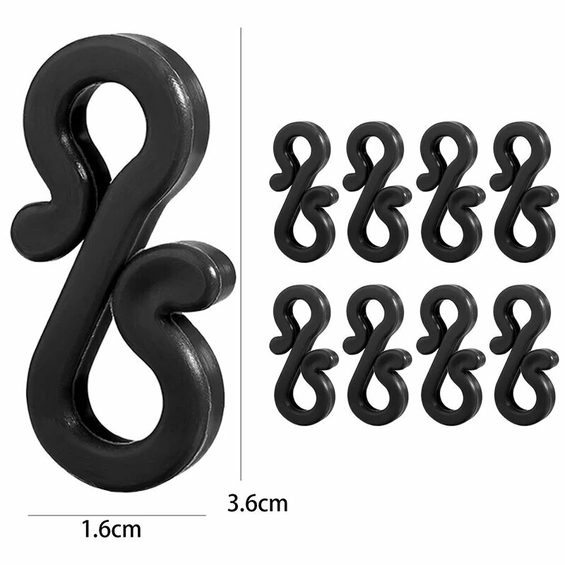 Пластиковые S-образные крючки для гирлянд 10 штук Черный, 40PCS, A-Black