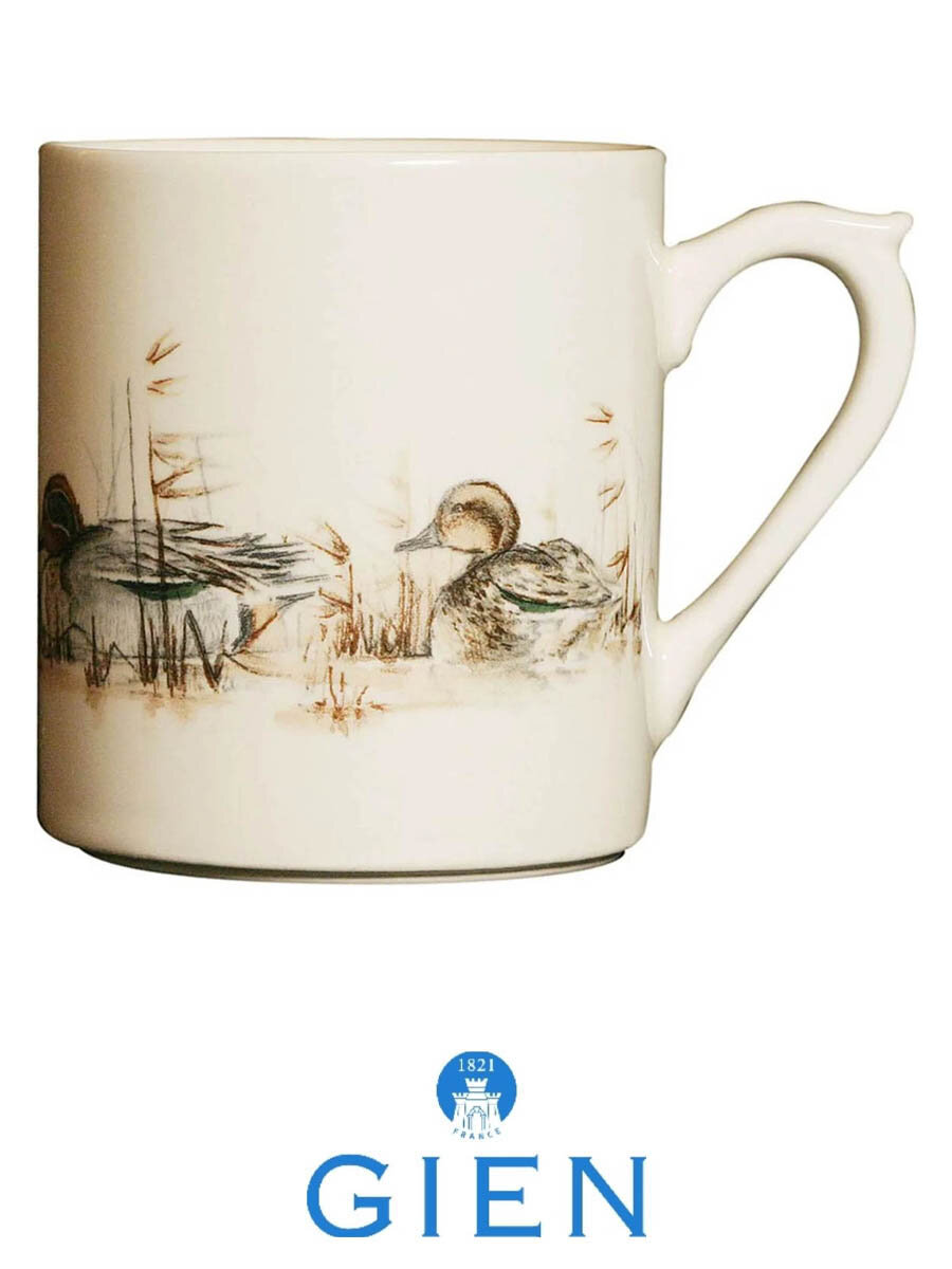 Кружка фаянсовая Gien Sologne, 255 мл, декор, глазурь, Франция