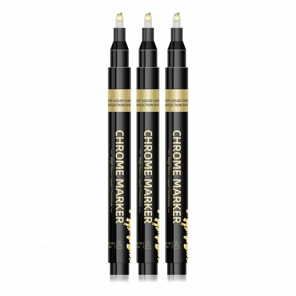 Акриловая перманентная ручка с металлическим цветом, - 0,7 косой золотой