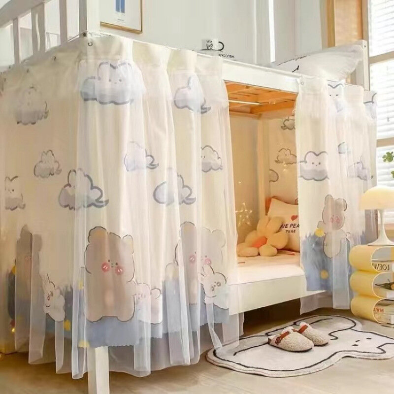 Новый стиль занавески для кровати в общежитии для студентов, затемняющая занавеска для нижней полки, антиподглядывающая занавеска, занавеска для верхней полки, принцесса стиль балдахина для кровати